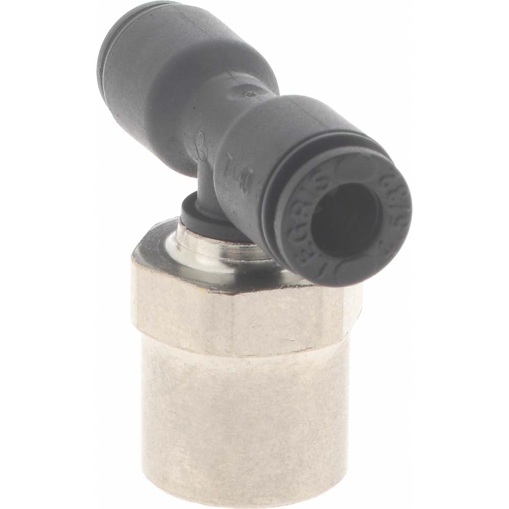 Legris - 5/32" OD, 1/8 NPT, Nylon/Nickel Plated Brass Push-to-Connect Female Branch Tee ...