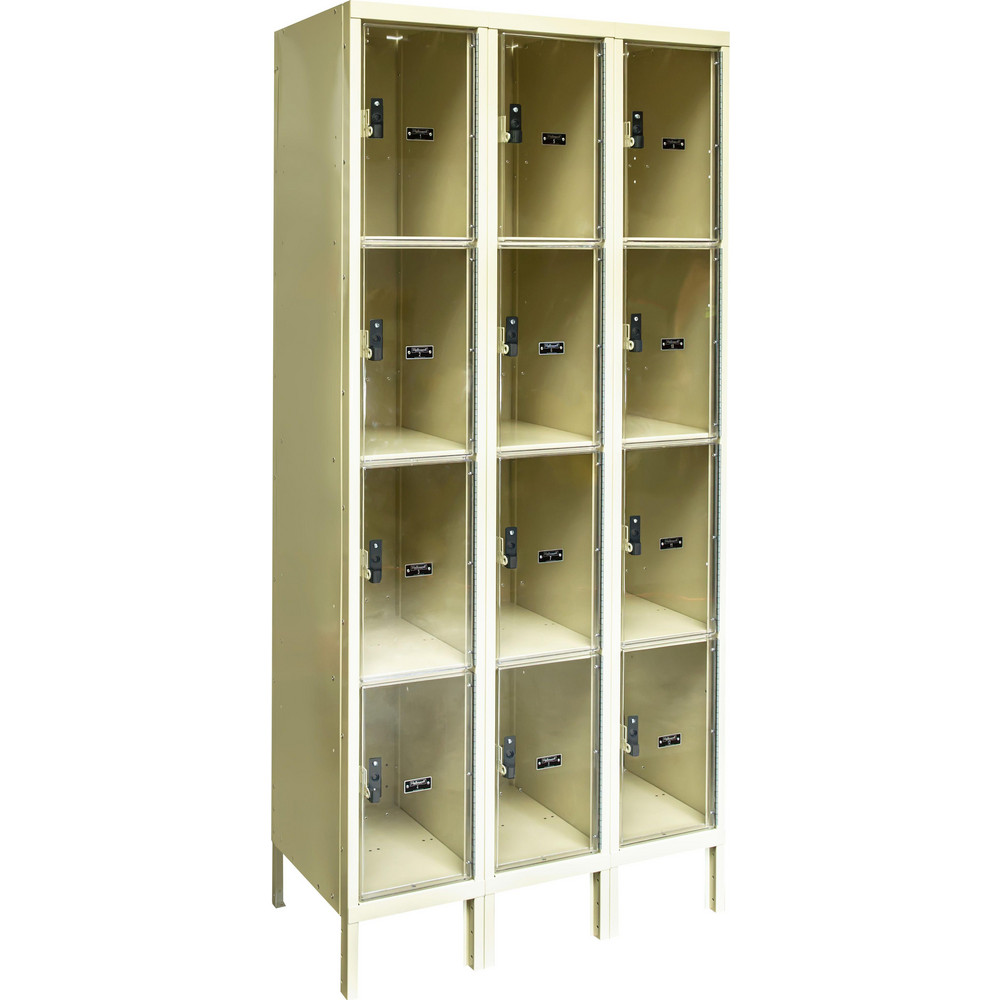 Hallowell - Horizontal Locker: 36" Wide, 15" Deep, 78" High, Padlock ...