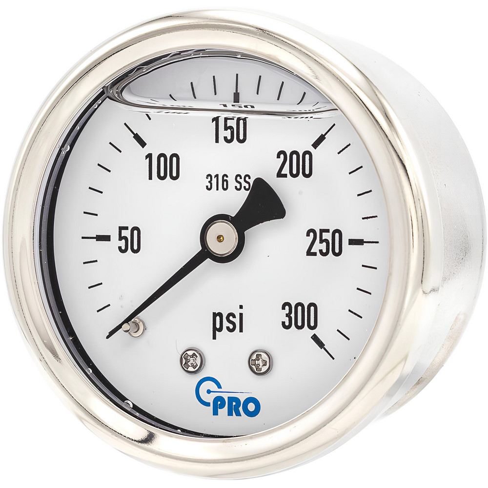 ESP Pro - Pressure Gauge: 2" Dial Dia, 0 to 300 psi, 1/8" NPT, Back Mount | MSC Direct