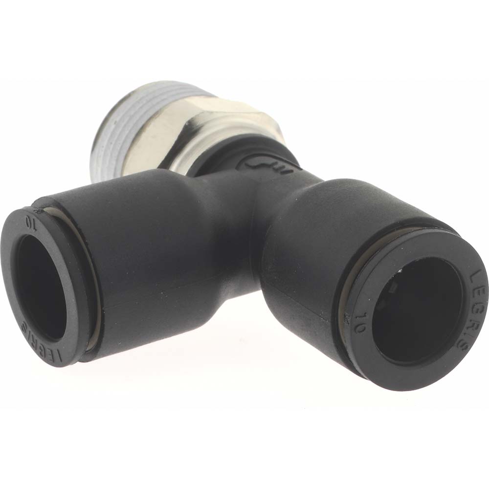 Legris - 10mm OD, 3/8 BSPT, Nylon/Nickel Plated Brass Push-to-Connect Male Run Tee - 48681357 ...