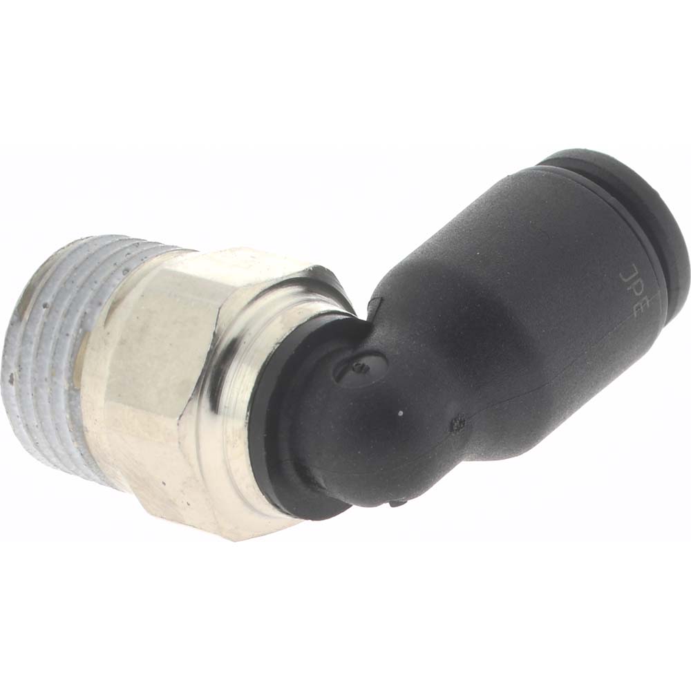 Legris - 5/32" OD, 1/8 BSPT, Nylon/Nickel Plated Brass Push-to-Connect Male Elbow - 48682488 ...