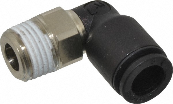 Legris - 6mm OD, 1/8 BSPT, Nylon/Nickel Plated Brass Push-to-Connect Male Elbow - 48682637 - MSC ...