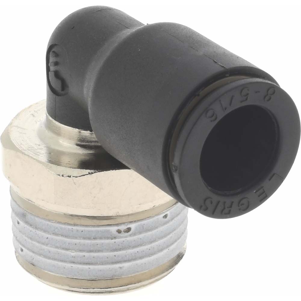 Legris - 5/16" OD, 3/8 BSPT, Nylon/Nickel Plated Brass Push-to-Connect Male Elbow - 48682751 ...