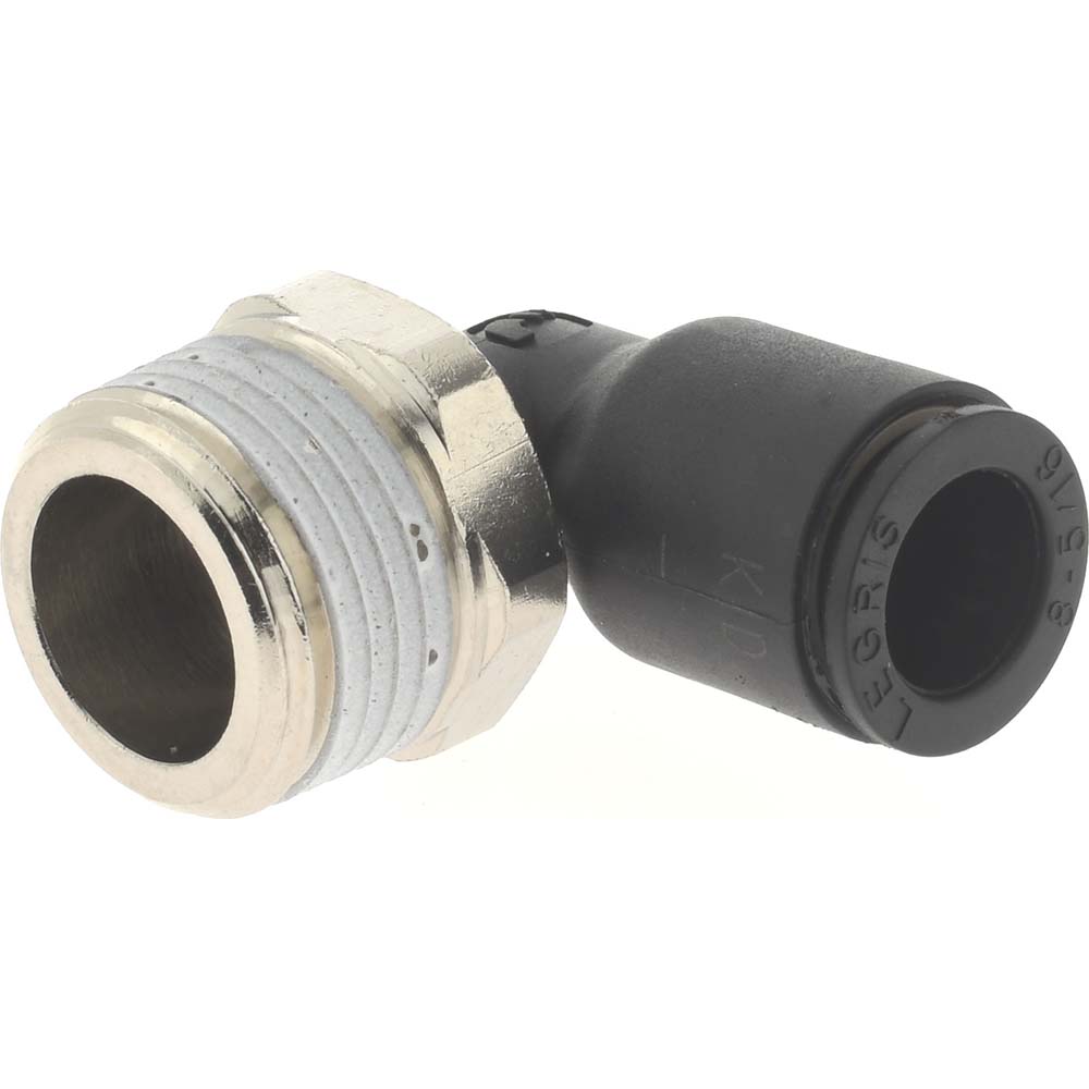 Legris - 5/16" OD, 3/8 BSPT, Nylon/Nickel Plated Brass Push-to-Connect Male Elbow - 48682751 ...
