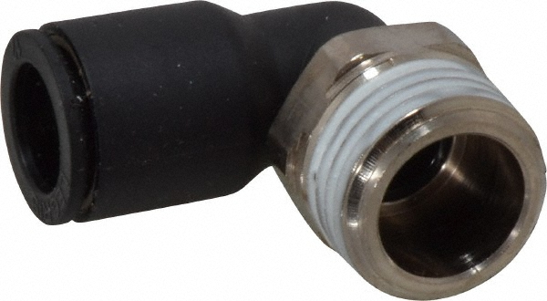 Legris - 1/8" OD, 1/8 NPT, Nylon/Nickel Plated Brass Push-to-Connect Male Elbow - 48618847 - MSC ...