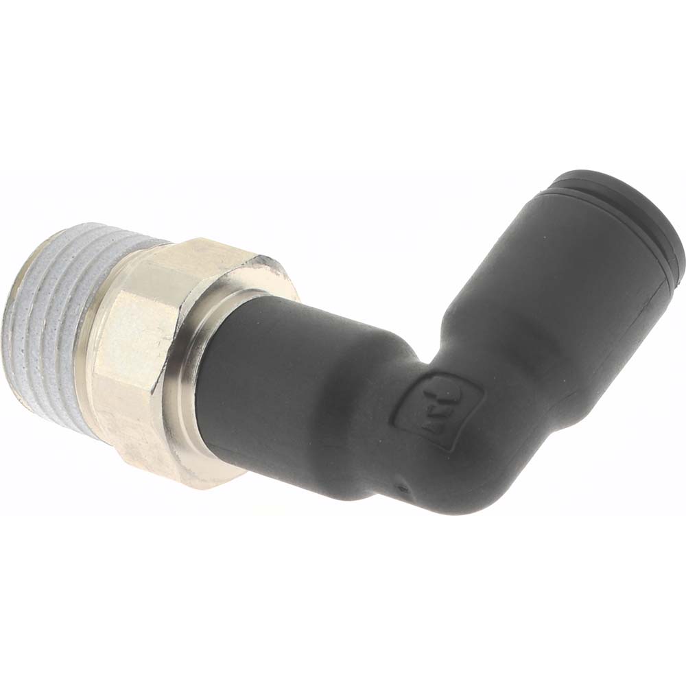 Legris - 6mm OD, 1/4 BSPP, Nylon/Nickel Plated Brass Push-to-Connect Extended Male Elbow ...