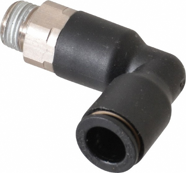 Legris - 8mm OD, 1/8 BSPP, Nylon/Nickel Plated Brass Push-to-Connect Extended Male Elbow ...