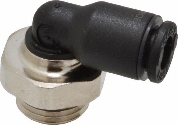 Legris - 4mm OD, 1/8 BSPP, Nylon/Nickel Plated Brass Push-to-Connect Male Elbow - 48684310 - MSC ...