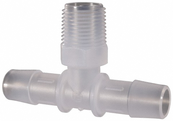 Made in USA - Barbed Tube Branch Tee: 1/2" Barbs, 3/8" NPT | MSC Direct