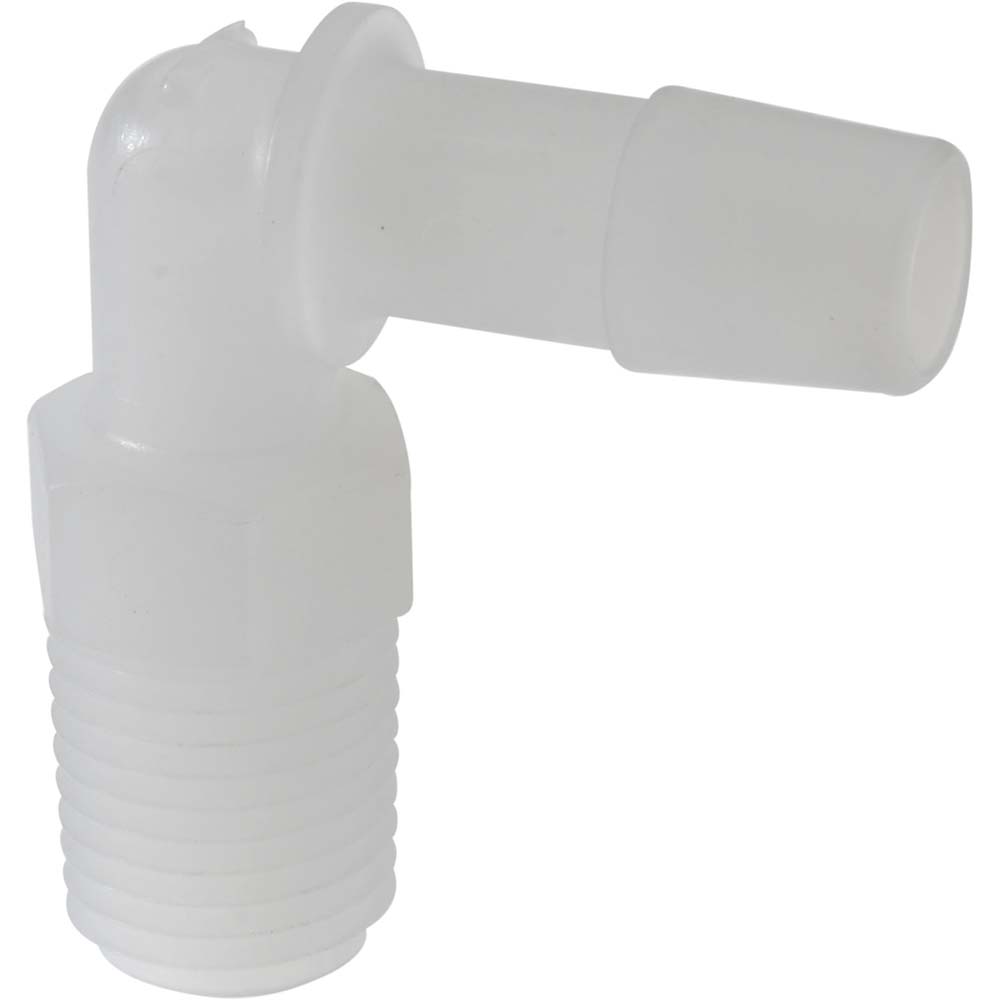 Made in USA - Barbed Tube Elbow: Single Barb, 3/8" Barb, 1/4" NPT | MSC ...