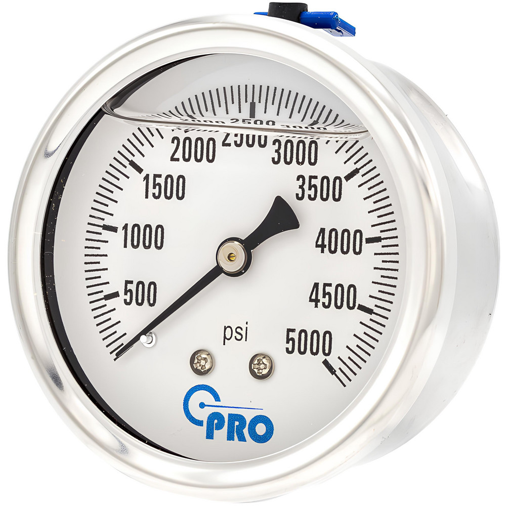 ESP Pro - Pressure Gauge: 2-1/2" Dial Dia, 0 to 5,000 psi, 1/4" NPT, Back Mount | MSC Direct