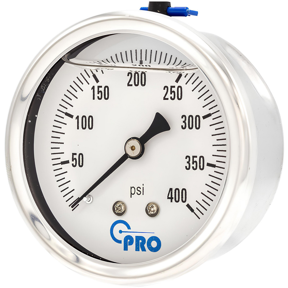 ESP Pro - Pressure Gauge: 2-1/2" Dial Dia, 0 to 400 psi, 1/4" NPT, Back Mount | MSC Direct