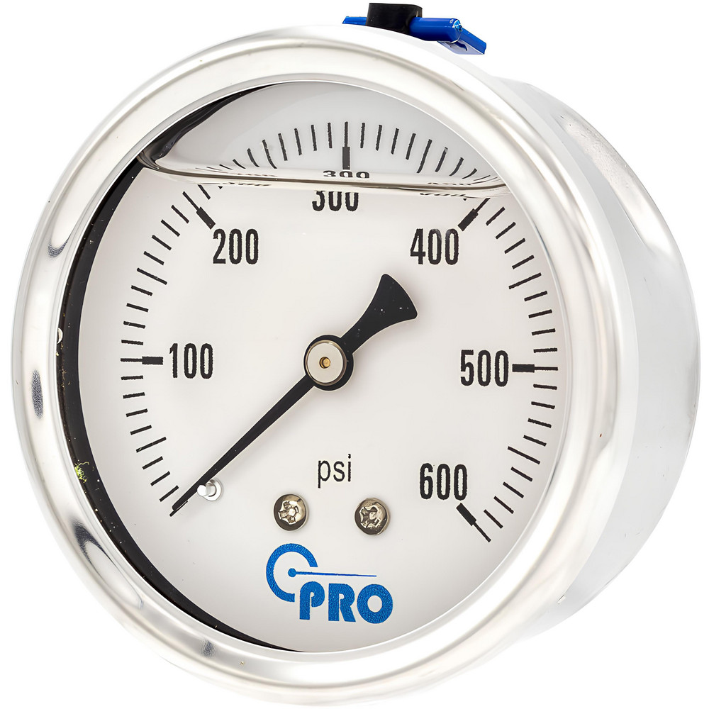 ESP Pro - Pressure Gauge: 2-1/2" Dial Dia, 0 to 600 psi, 1/4" NPT, Back Mount | MSC Direct