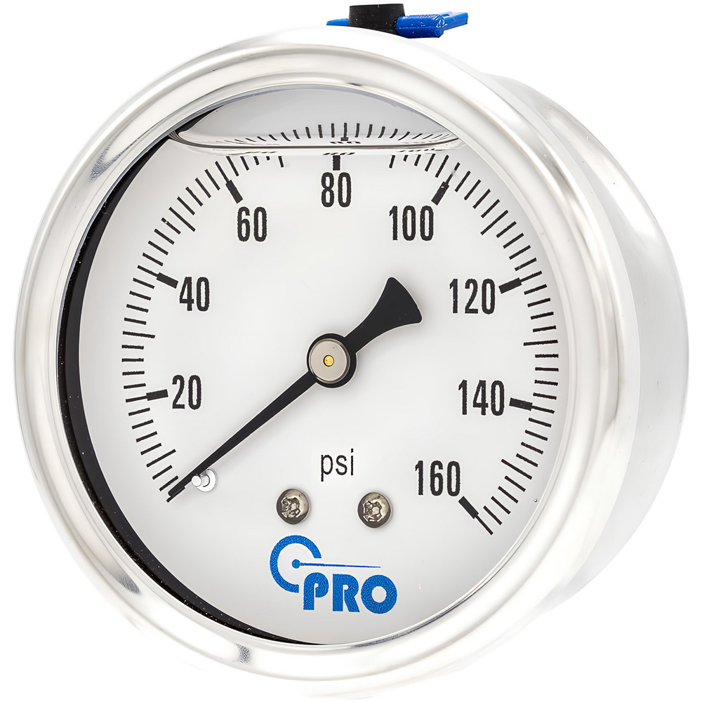 ESP Pro - Pressure Gauge: 2-1/2" Dial Dia, 0 to 160 psi, 1/4" NPT, Back Mount | MSC Direct