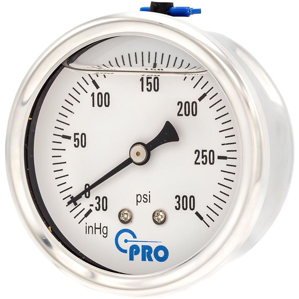 ESP Pro - Pressure Gauge: 2-1/2" Dial Dia, -30 to 300 psi, 1/4" NPT, Back Mount | MSC Direct