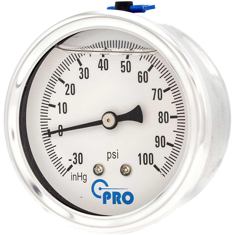 ESP Pro - Pressure Gauge: 2-1/2" Dial Dia, -30 to 100 psi, 1/4" NPT, Back Mount | MSC Direct