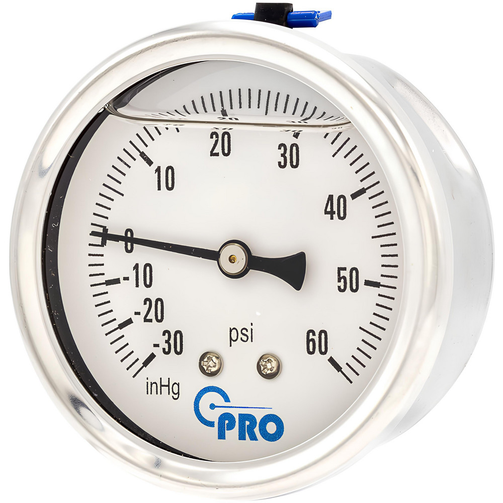 ESP Pro - Pressure Gauge: 2-1/2" Dial Dia, -30 to 60 psi, 1/4" NPT, Back Mount | MSC Direct