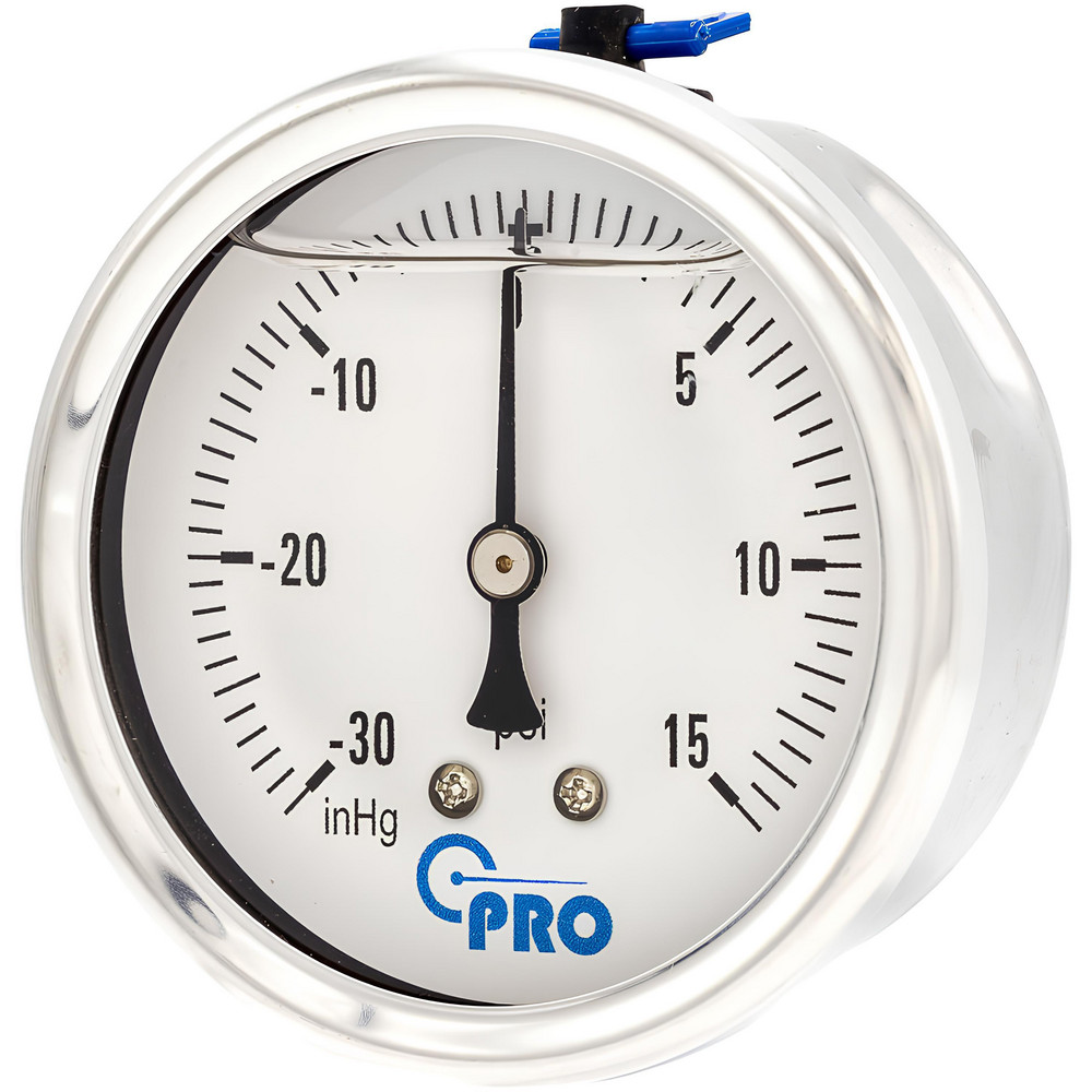 ESP Pro - Pressure Gauge: 2-1/2" Dial Dia, -30 to 15 psi, 1/4" NPT, Back Mount - 48779078 - MSC ...