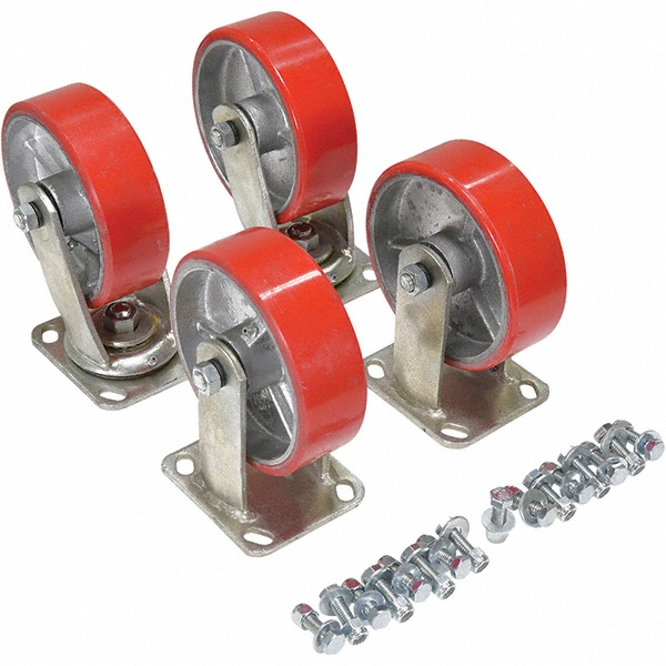 Vestil - 6" Diam x 2" Wide, Poly-On-Steel (2) Rigid (2) Swivel Caster ...