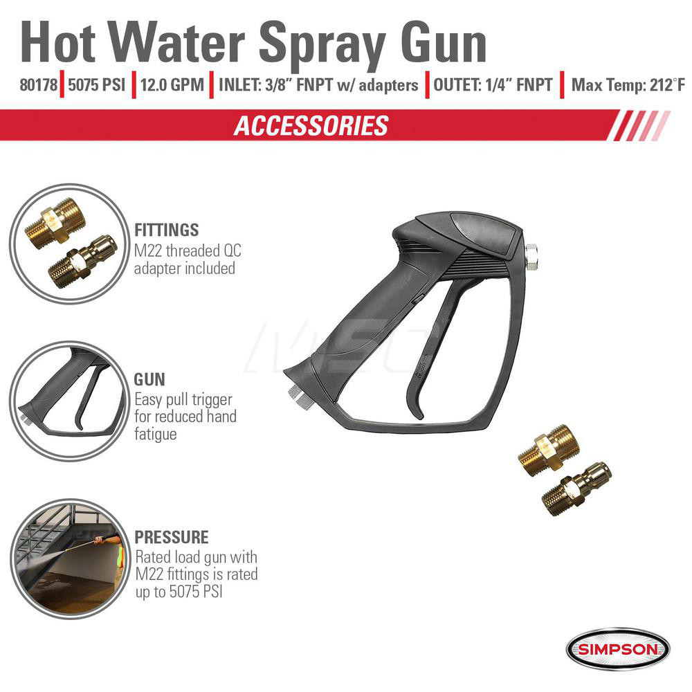 Simpson - 5,000 Max psi Fixed Pressure Washer Spray Gun - 49039696 ...