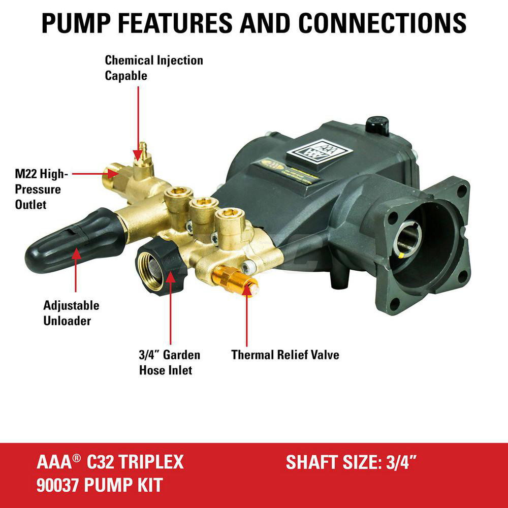 Simpson - 3,400 Max psi Fixed Pressure Washer Plunger Pump Kit | MSC Direct