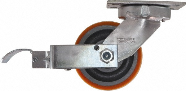 Caster Connection - Swivel Top Plate Caster: Polyurethane, 6" Wheel Dia ...