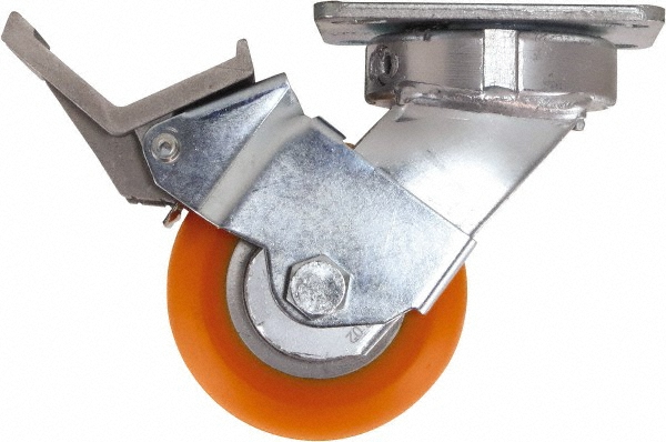 Caster Connection - Swivel Top Plate Caster: Polyurethane, 4" Wheel Dia ...