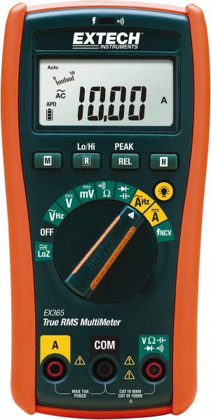 Extech - EX365, CAT IV, 1,000 VAC/VDC, Digital True RMS Multimeter ...