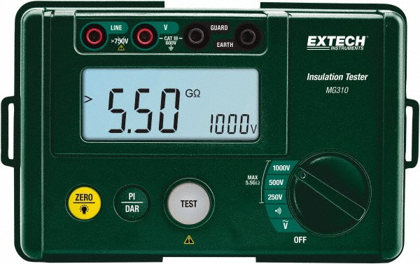 Extech - Digital LCD Display, 0.002 Megohm Electrical Insulation ...