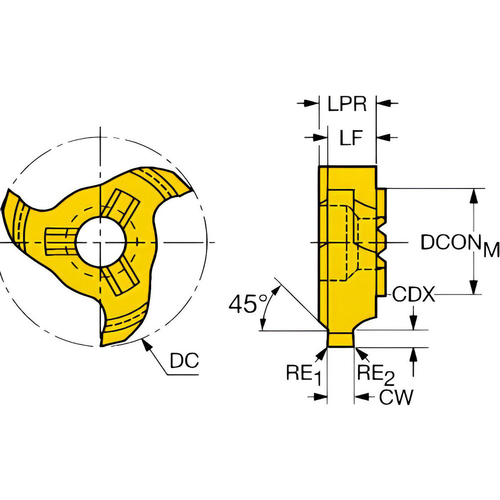Sandvik Coromant - 327-GC Grade 1025 Carbide Milling Tip Insert ...