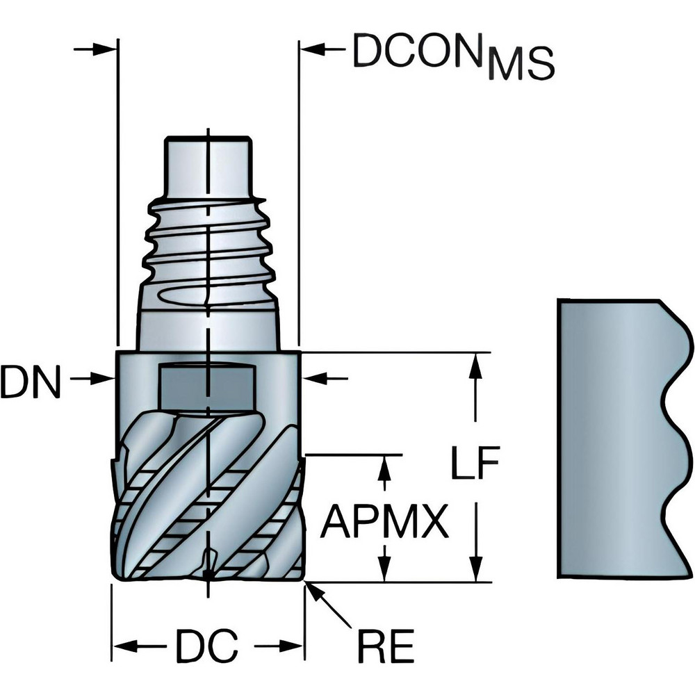 Sandvik Coromant - Roughing Milling Tip Insert: 31625SM84525004K 1030 ...