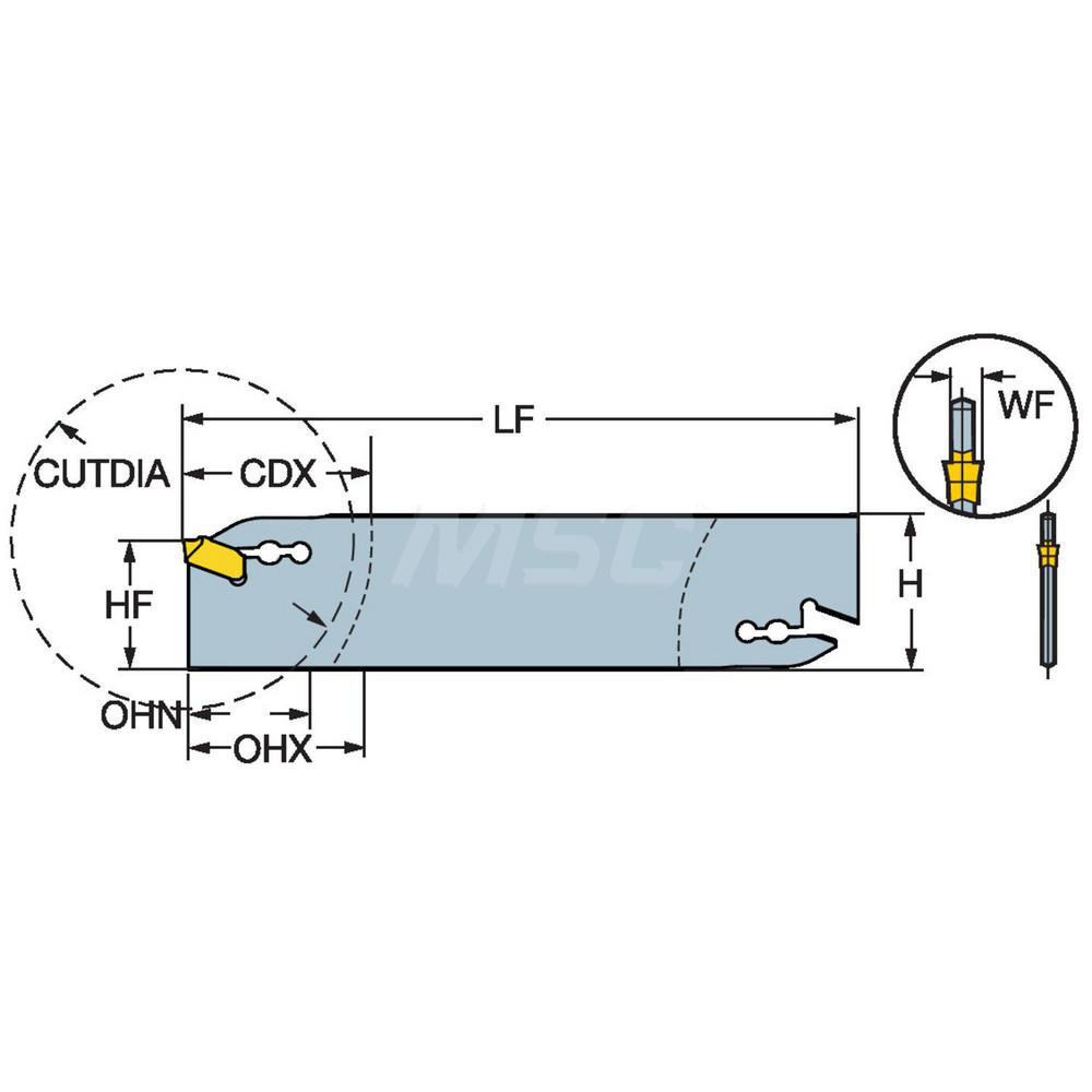 Sandvik Coromant - Indexable Grooving Blade: 1.0197" High, Right Hand ...