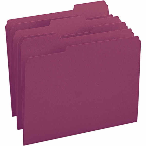 SMEAD - File Folders with Top Tab: Letter, Maroon, 100/Pack | MSC Direct