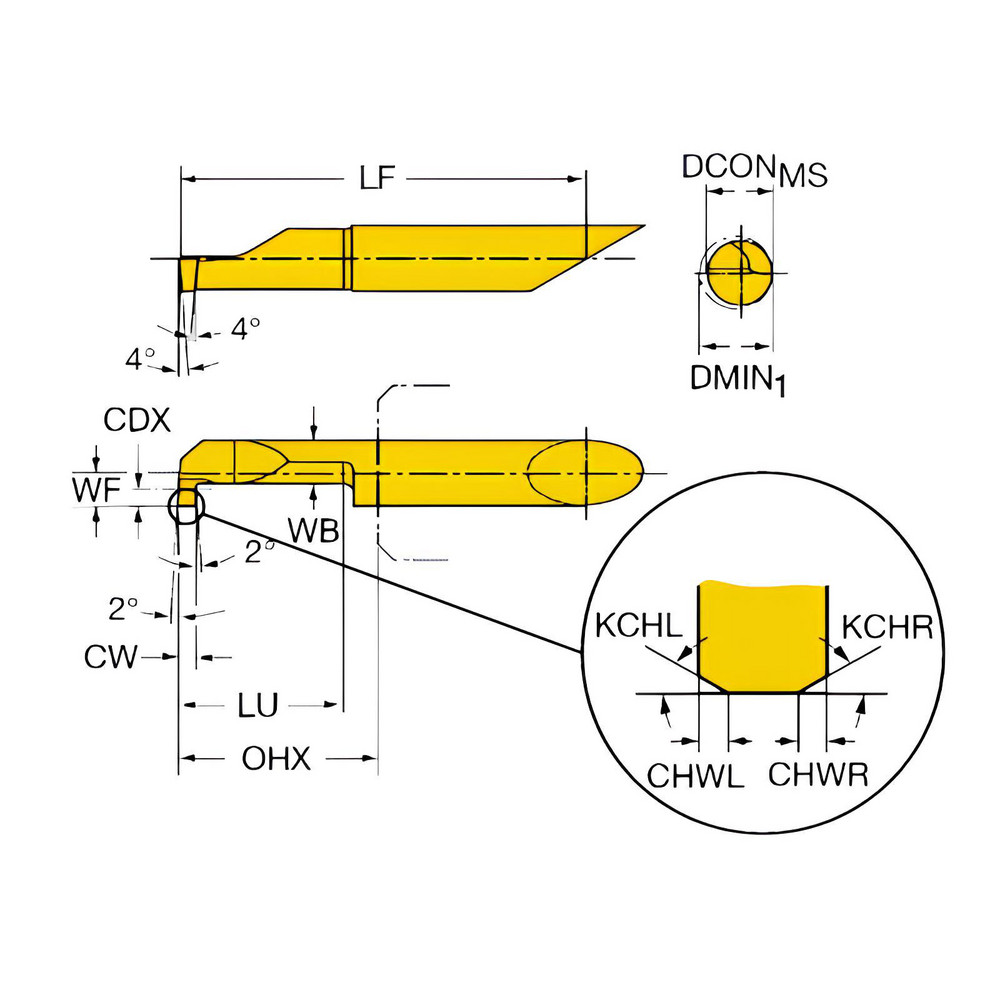 Sandvik Coromant - Grooving Tool: Exterior & Interior, Right Hand, 7 mm ...