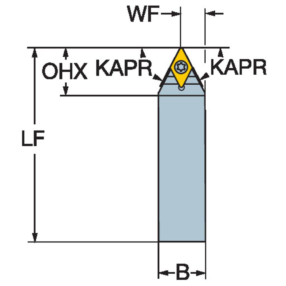 Sandvik Coromant - Indexable Turning Toolholder: TR-D13NCN16D, Screw ...