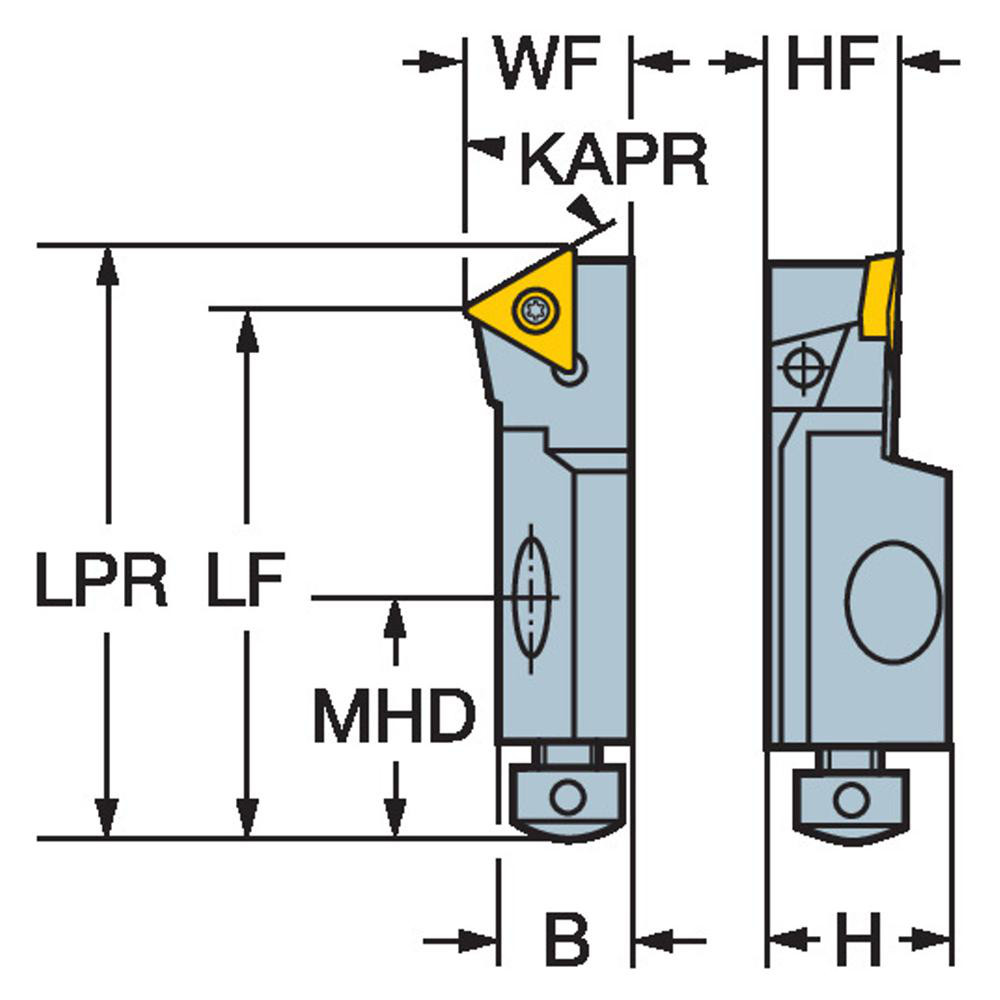 Sandvik Coromant - 54.4mm OAL Right Hand Indexable Turning Cartridge ...