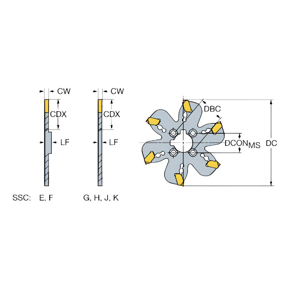 Sandvik Coromant - Indexable Slotting Cutter: 3/32" Cutting Width, 6 ...