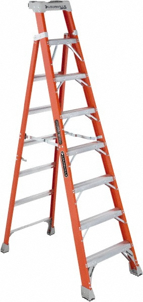Louisville - 7 Step Fiberglass Foldable Step Ladder: Type IA 300 lb ...