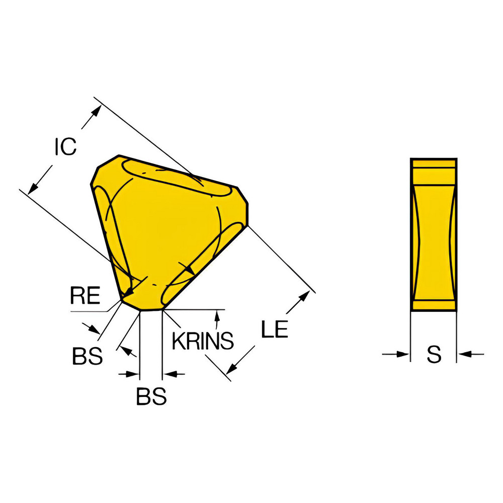 Sandvik Coromant - Milling Insert: ANSI TNEF 12 04 AN-KM K20W, ISO TNEF ...