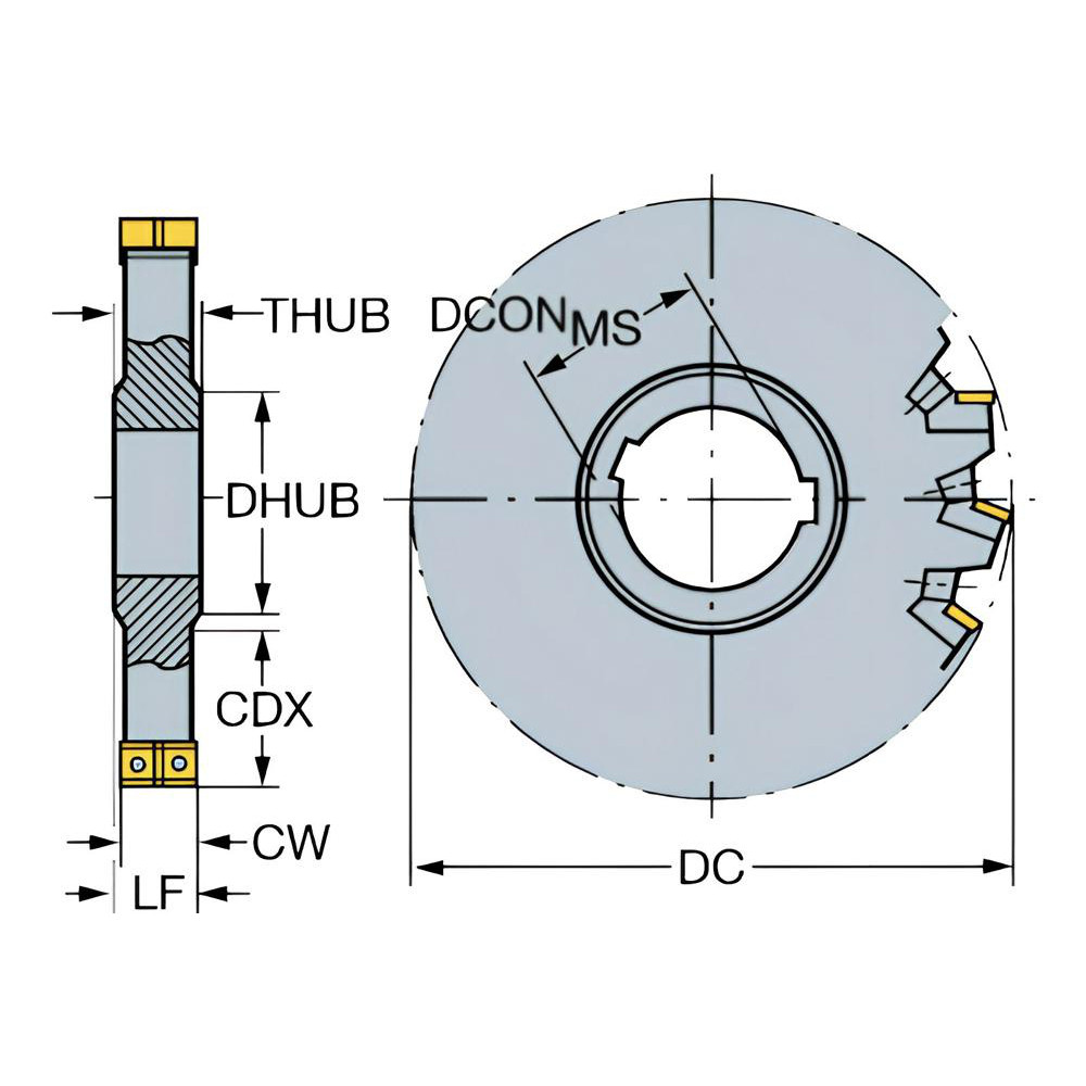 Sandvik Coromant - Indexable Slotting Cutter: 10.00 mm Cutting Width ...