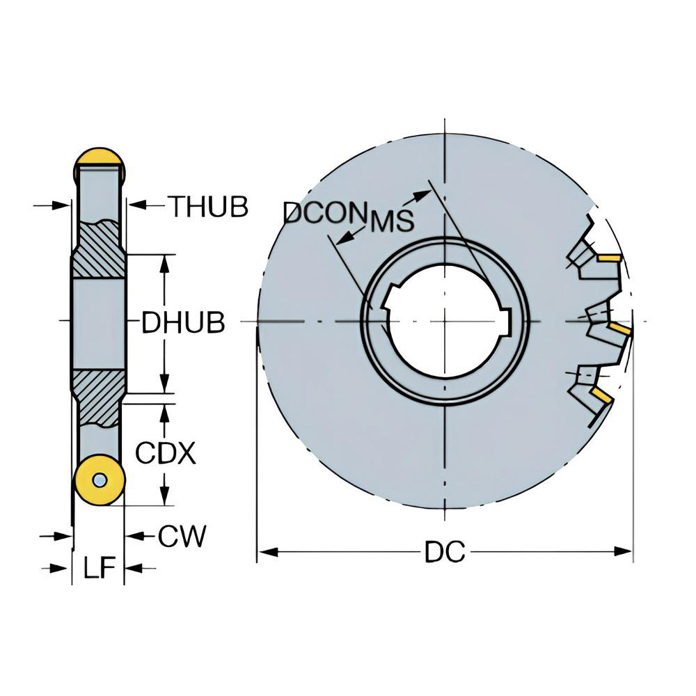 Sandvik Coromant - Indexable Slotting Cutter: 10.00 mm Cutting Width ...