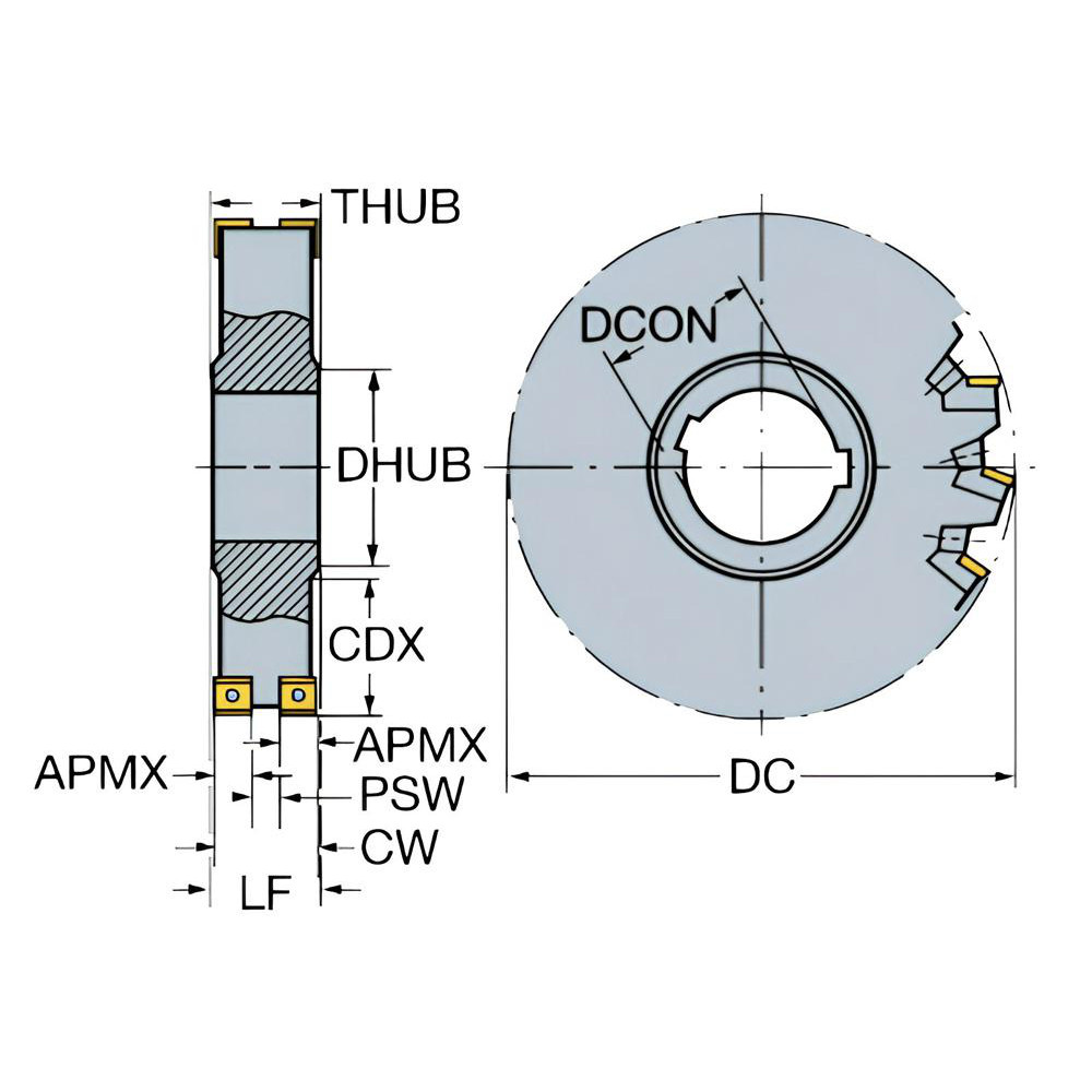 Sandvik Coromant - Indexable Slotting Cutter: 30.80 mm Cutting Width ...