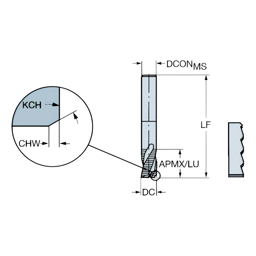 Sandvik Coromant - Corner Chamfer End Mill: 8.00 mm Dia, 19.00 mm LOC ...
