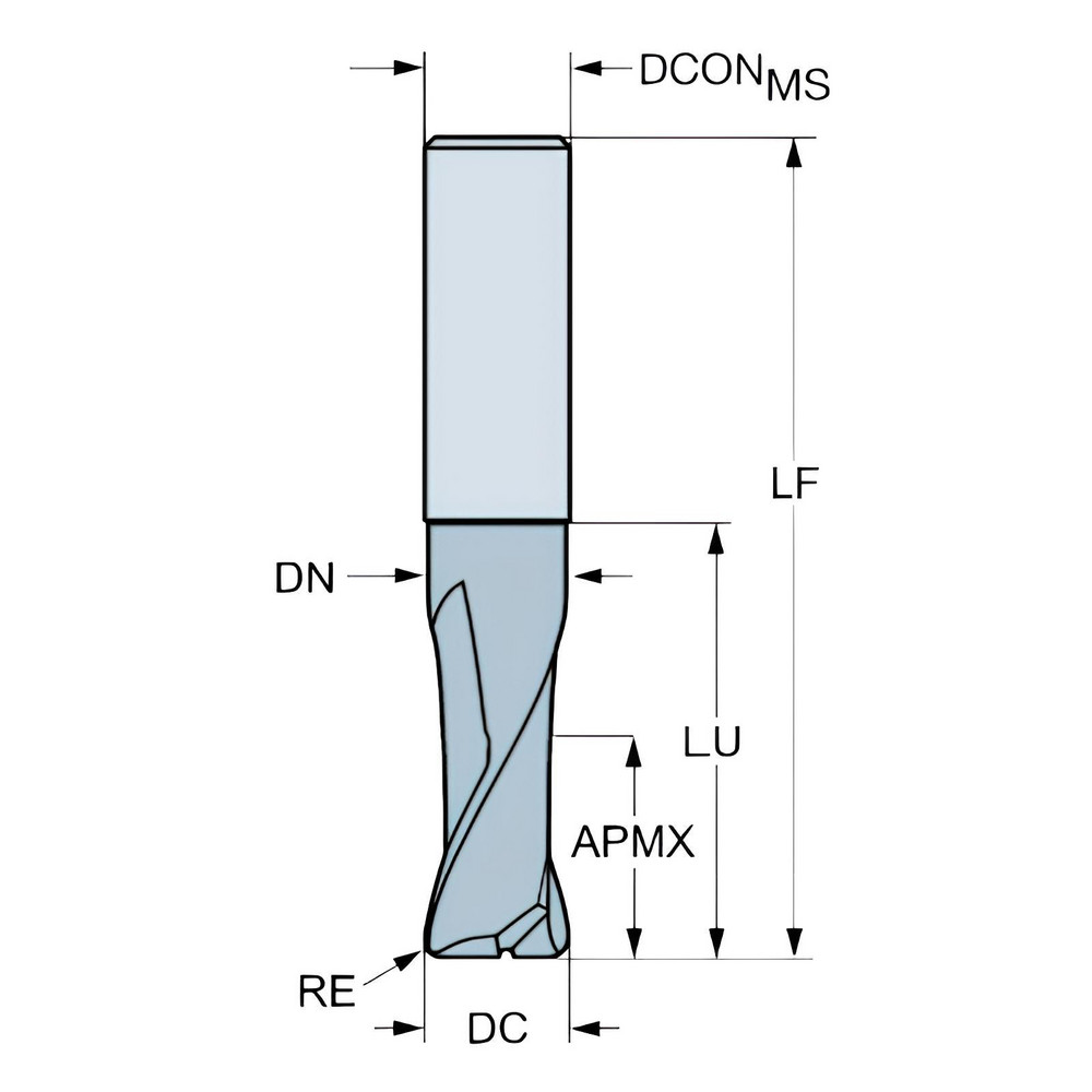 Sandvik Coromant - Corner Radius End Mill: 6.00 mm Dia, 9.00 mm LOC, 1. ...