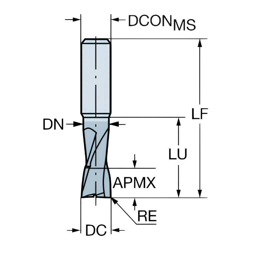 Sandvik Coromant - Corner Radius End Mill: 3/16" Dia, 0.0625" Radius, 4 ...