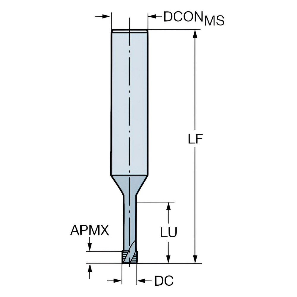 Sandvik Coromant - Helical Flute Thread Mill: M1.6x0.35, Internal, 3.00 ...