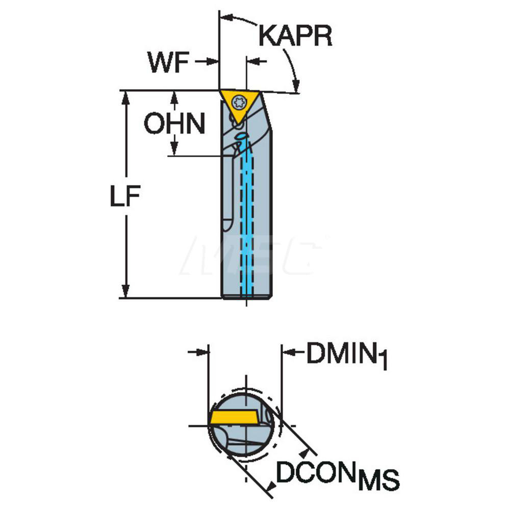 Sandvik Coromant - Indexable Boring Bar: E08K-STUCL 06-GR, 9.00 mm Min ...