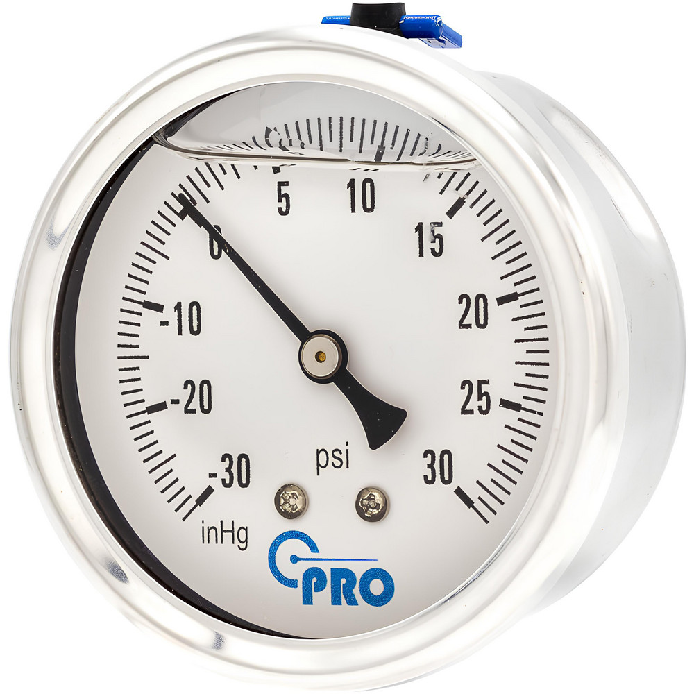ESP Pro - Pressure Gauge: 2-1/2" Dial Dia, -30 to 30 psi, 1/4" NPT, Back Mount | MSC Direct