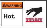 AccuformNMC - Accident Prevention Label: "Warning - Hot", Rectangle, 5 ...