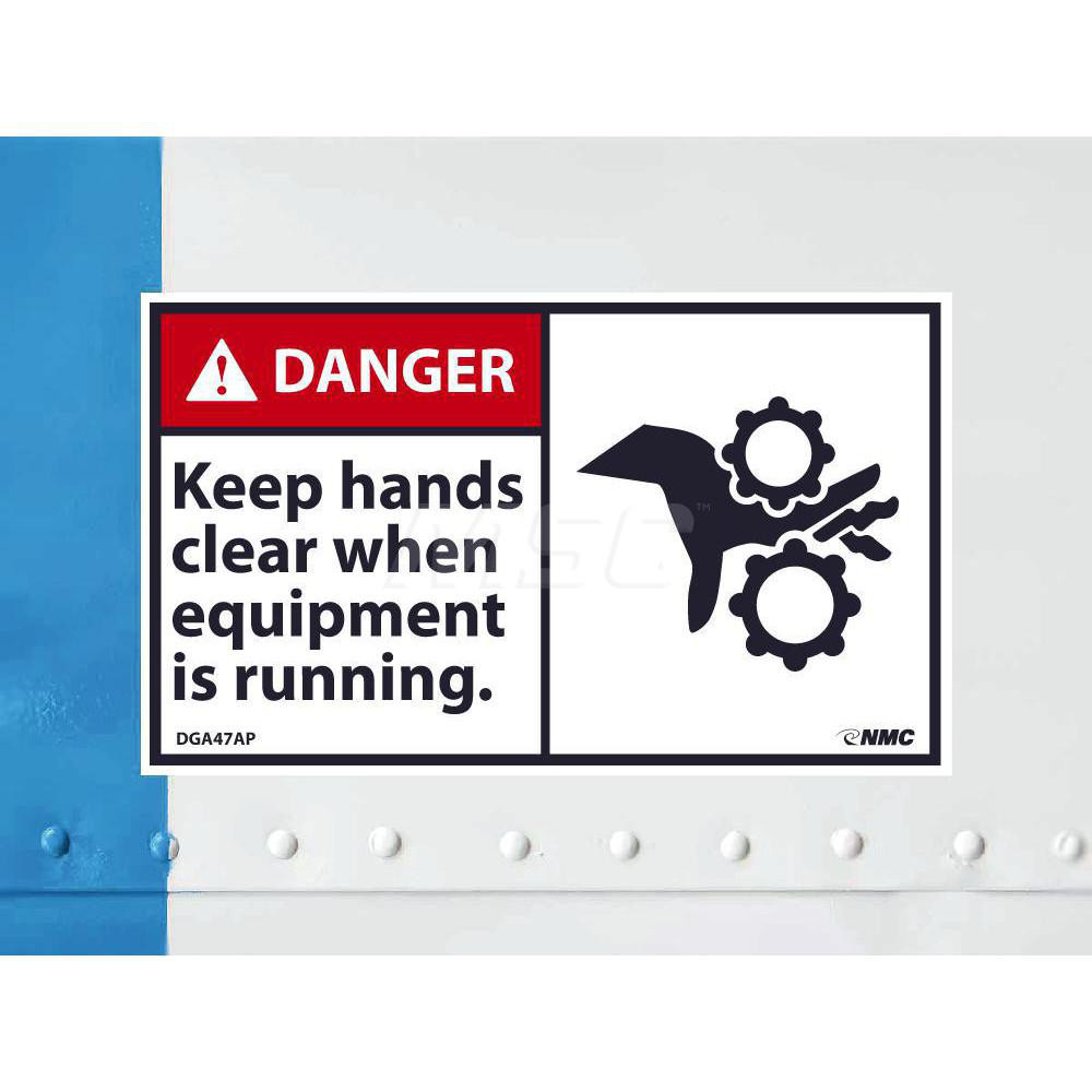 AccuformNMC - Accident Prevention Label: "Danger - Keep Hands Clear ...